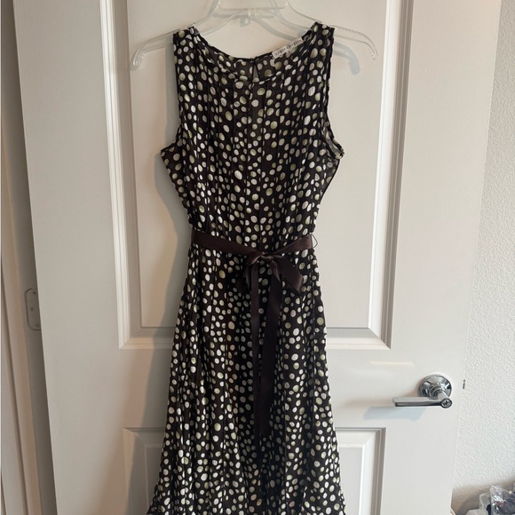 Sandra Darren | Dresses | Sandra Darren Brown And Green Aline Midi ...